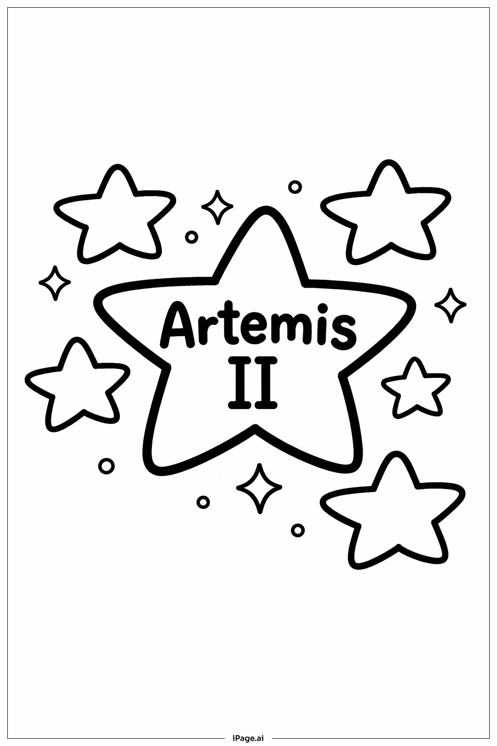 Page de coloriage Amas d'étoiles Artemis II (PDF & PNG imprimables ...