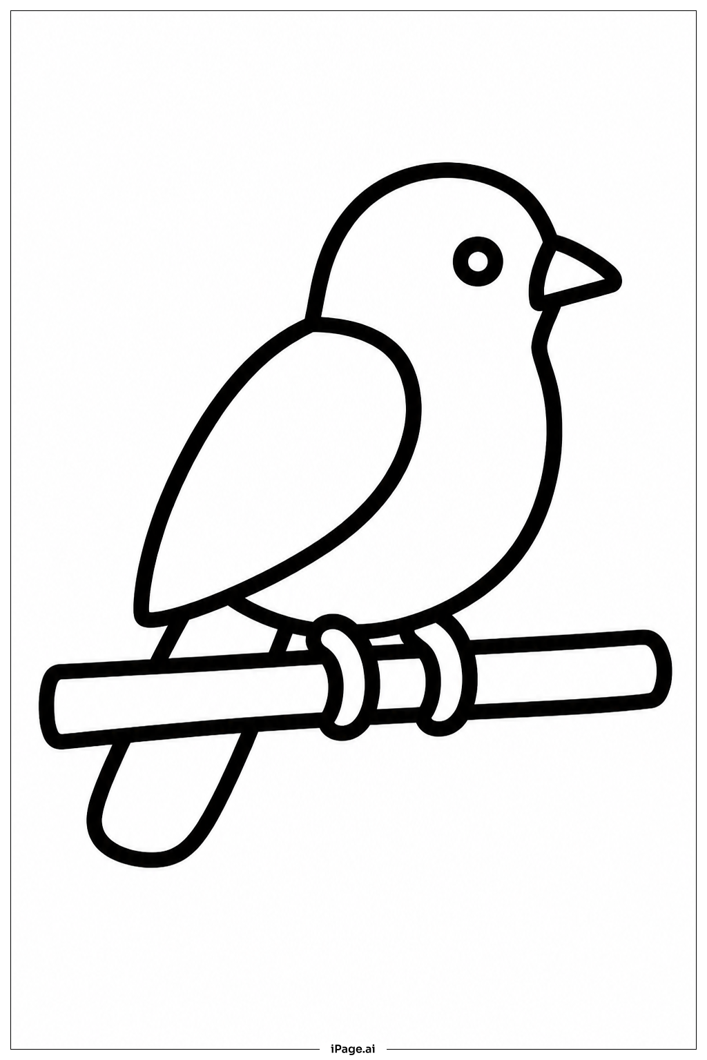 Bird On Branch Coloring Page (Free PDF&PNG Printable)