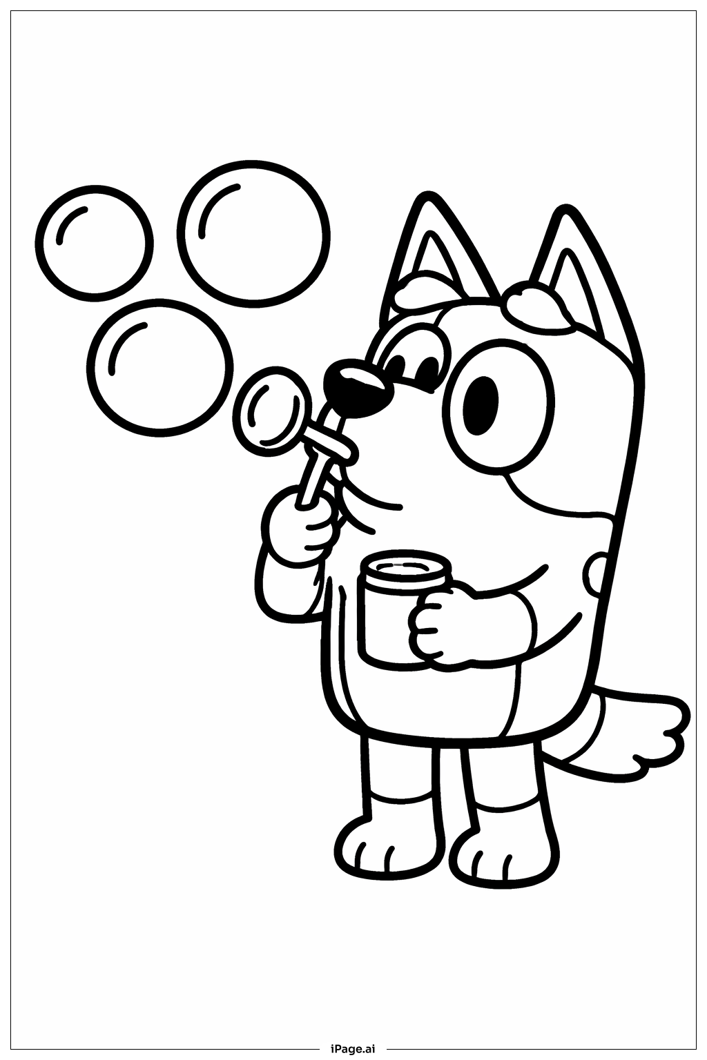 Trang Tô Màu Bluey Thổi Bong Bóng (Có thể In Miễn Phí dưới định dạng ...