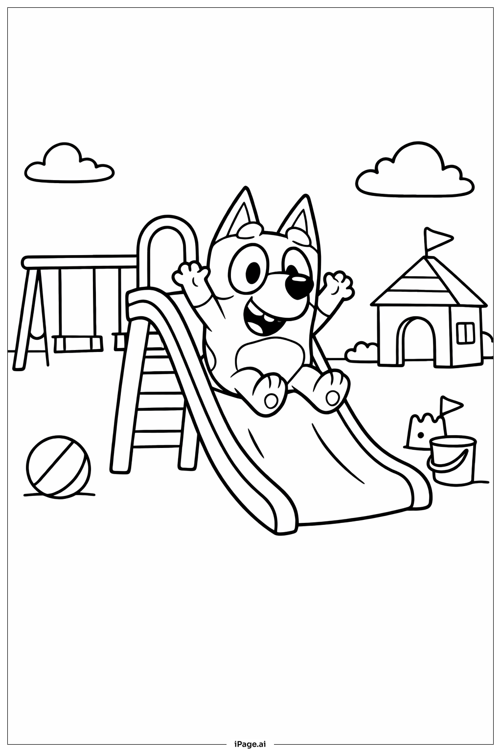 Trang Tô Màu Bluey Thổi Bong Bóng (Có thể In Miễn Phí dưới định dạng ...