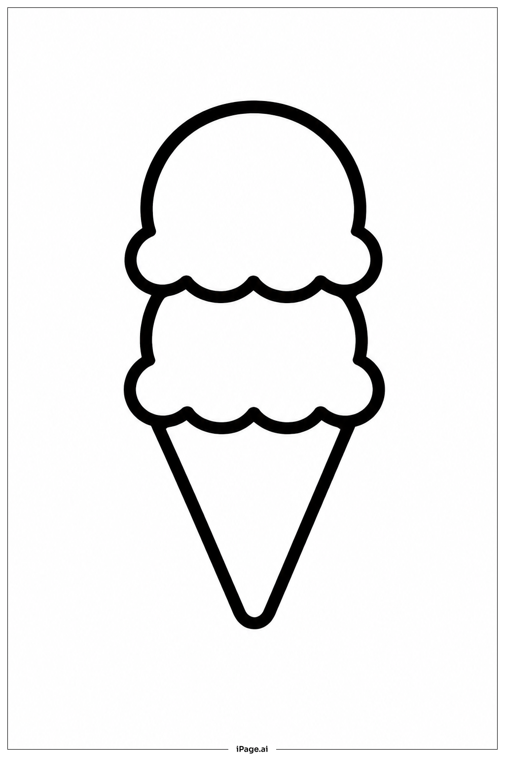 Página para colorear Cono de Helado con Doble Bola (Descarga gratuita ...