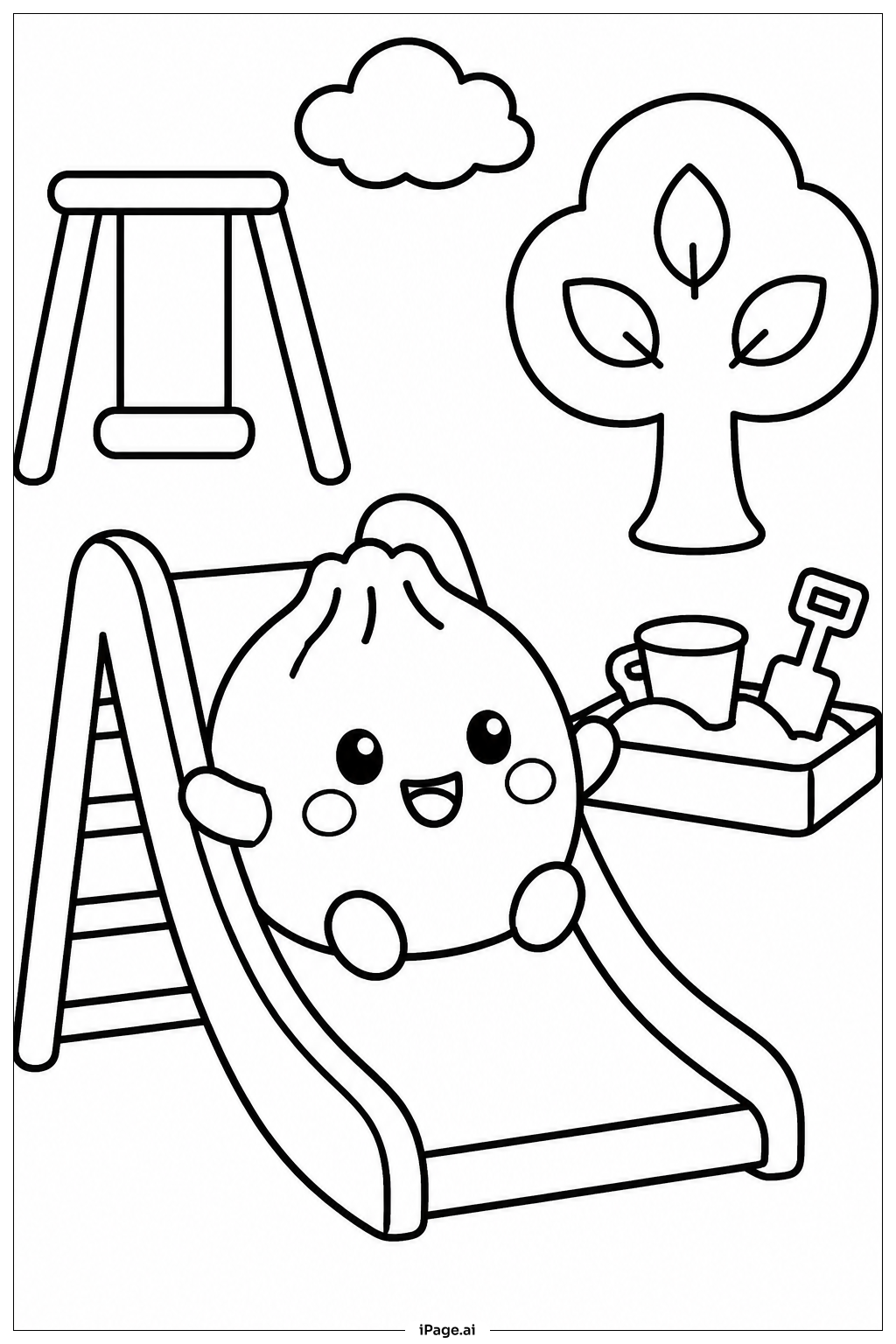 Página de Colorir Dumpling Squishy Playground Fun (PDF & PNG ...