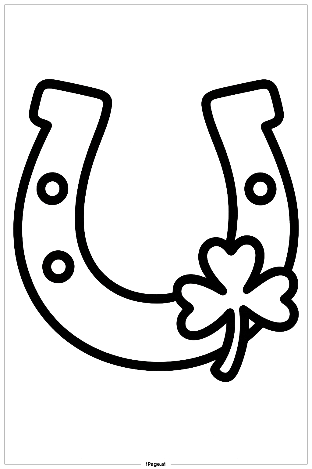 Happy St Patrick's Day Lucky Horseshoe Coloring Page (Free PDF&PNG ...