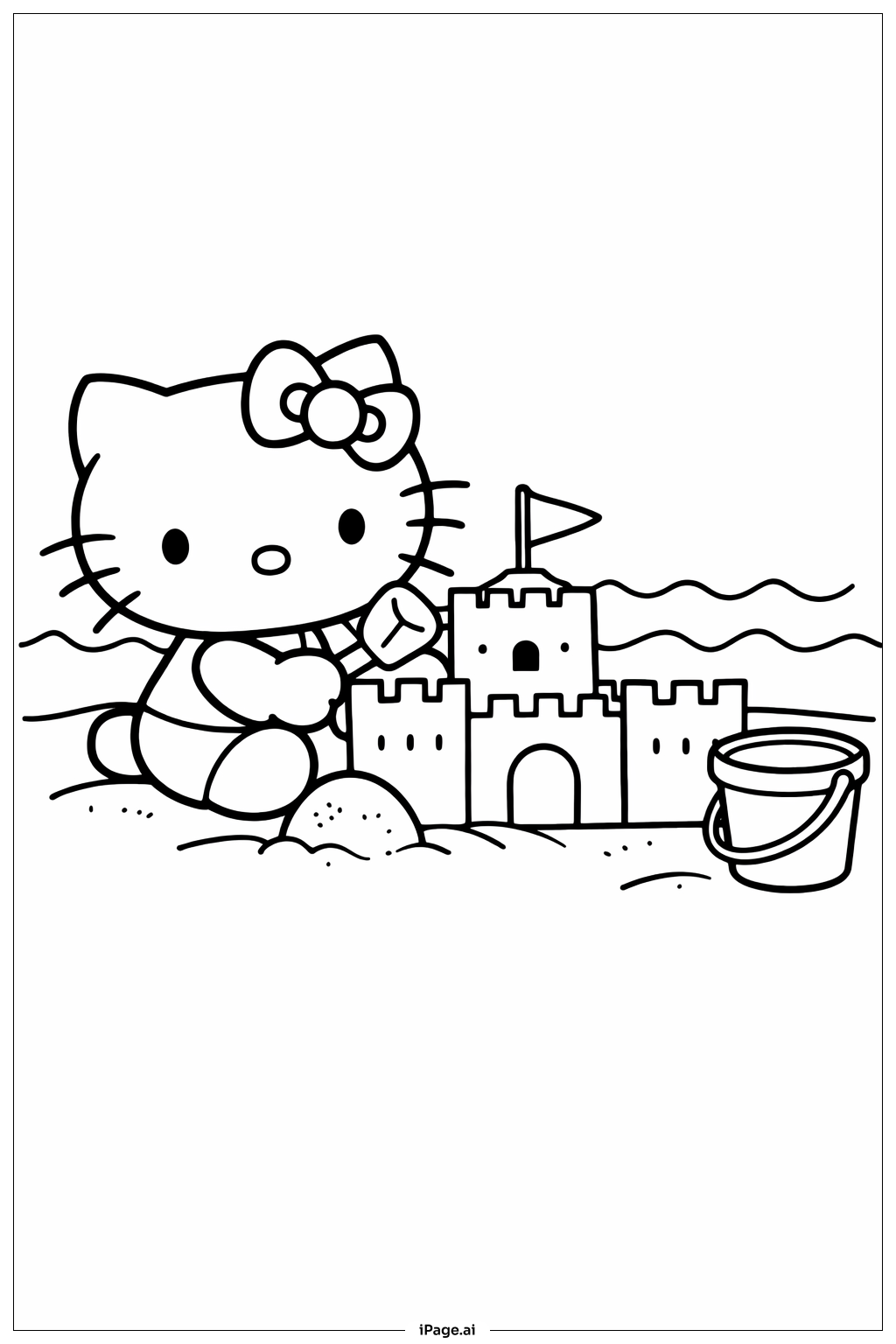 Trang Tô Màu Hello Kitty tại Khu Vui Chơi (Có thể In Miễn Phí dưới định ...