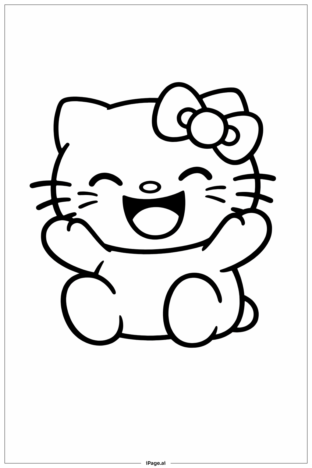 Trang Tô Màu Hello Kitty Marshmallow Cười (Có thể In Miễn Phí dưới định ...