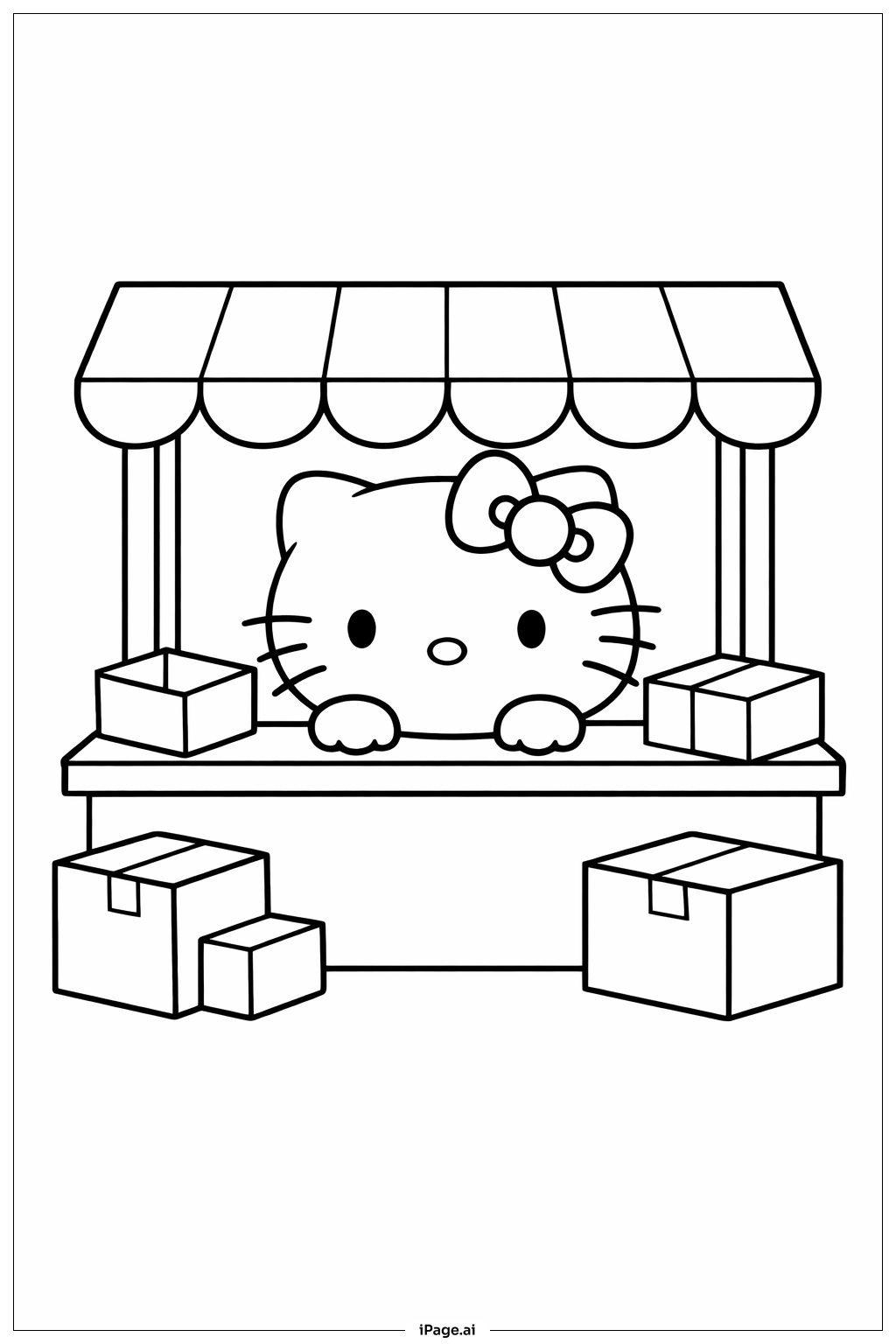 Trang Tô Màu Hello Kitty Marshmallow Đứng (Có thể In Miễn Phí dưới định ...