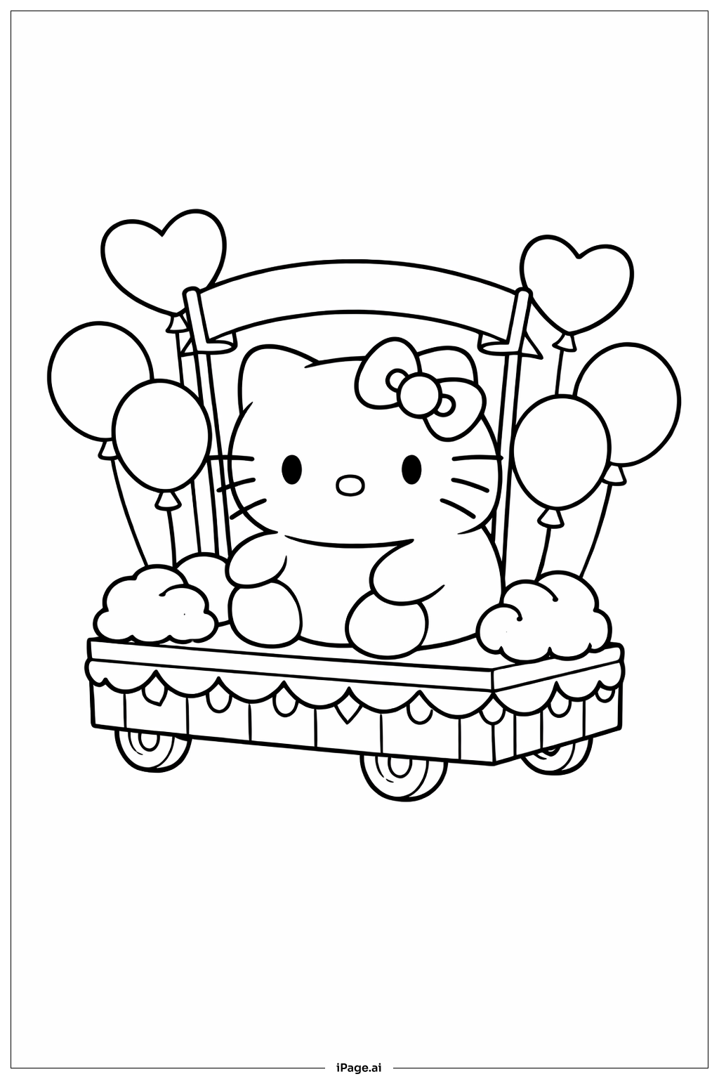 Trang Tô Màu Hello Kitty Marshmallow Đứng (Có thể In Miễn Phí dưới định ...