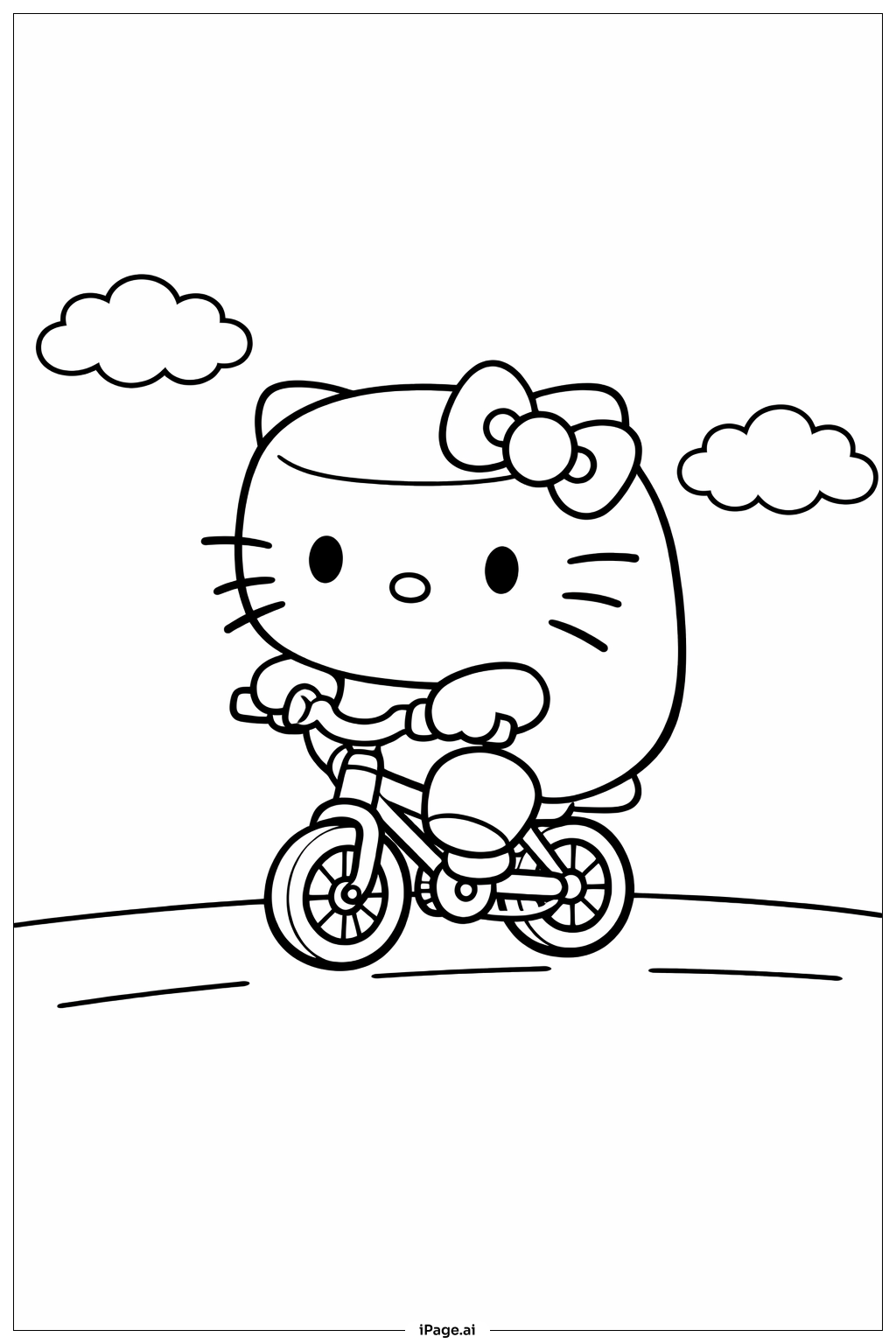 Trang Tô Màu Hello Kitty Marshmallow Đạp Xe (Có thể In Miễn Phí dưới ...