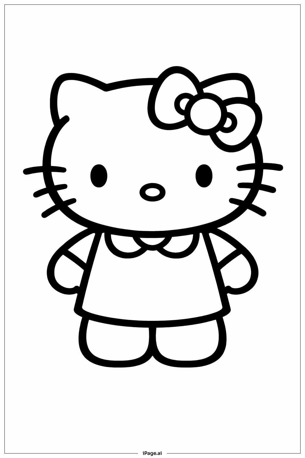 Trang Tô Màu Hello Kitty Marshmallow Đứng (Có thể In Miễn Phí dưới định ...