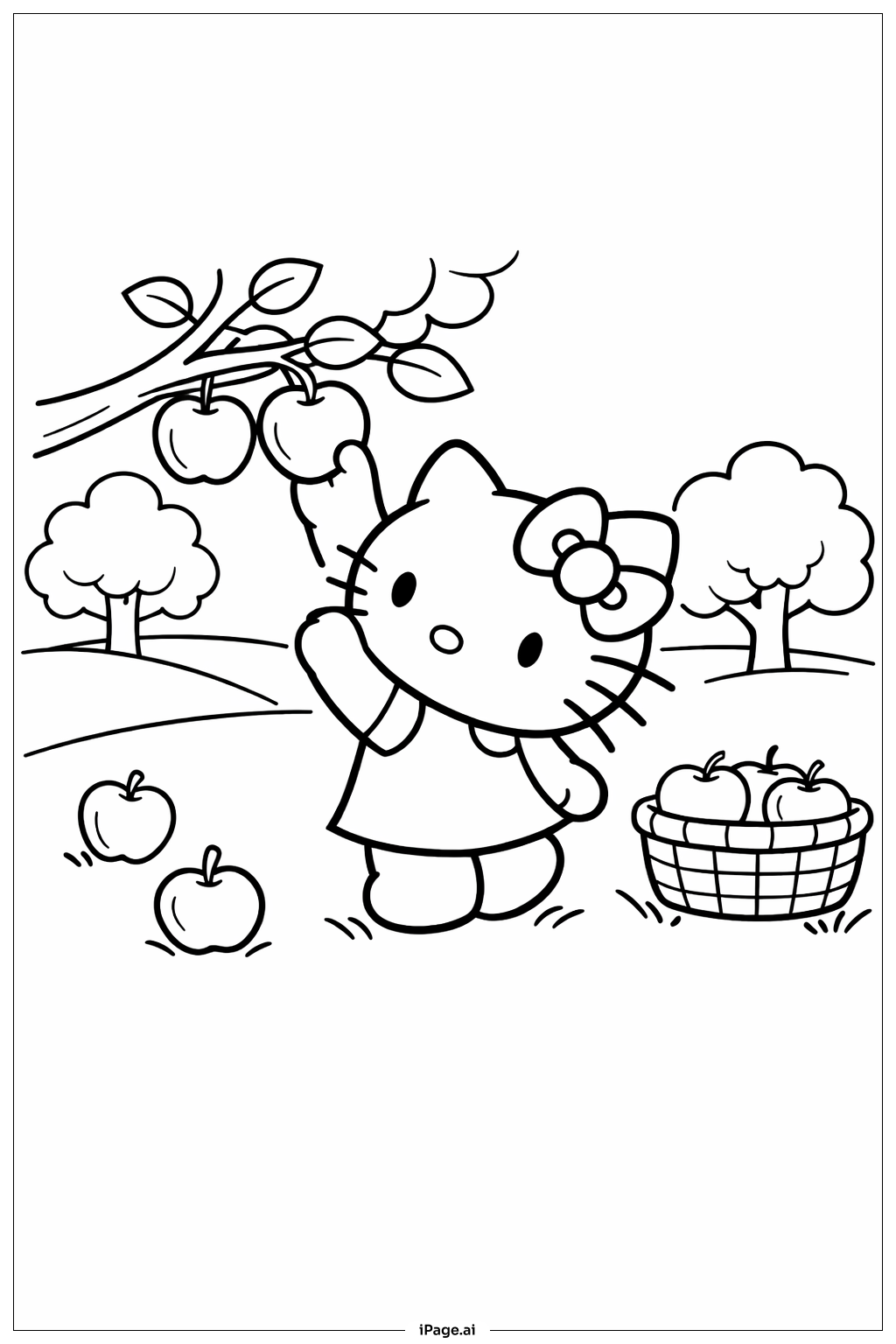 Trang Tô Màu Hello Kitty Trên Đám Mây (Có thể In Miễn Phí dưới định ...