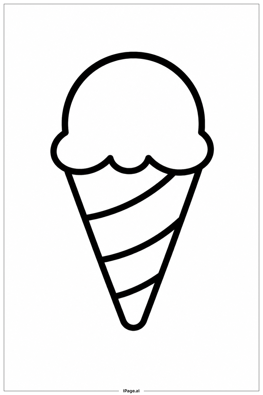 Página para colorear Cono de helado con patrón (Descarga gratuita en ...