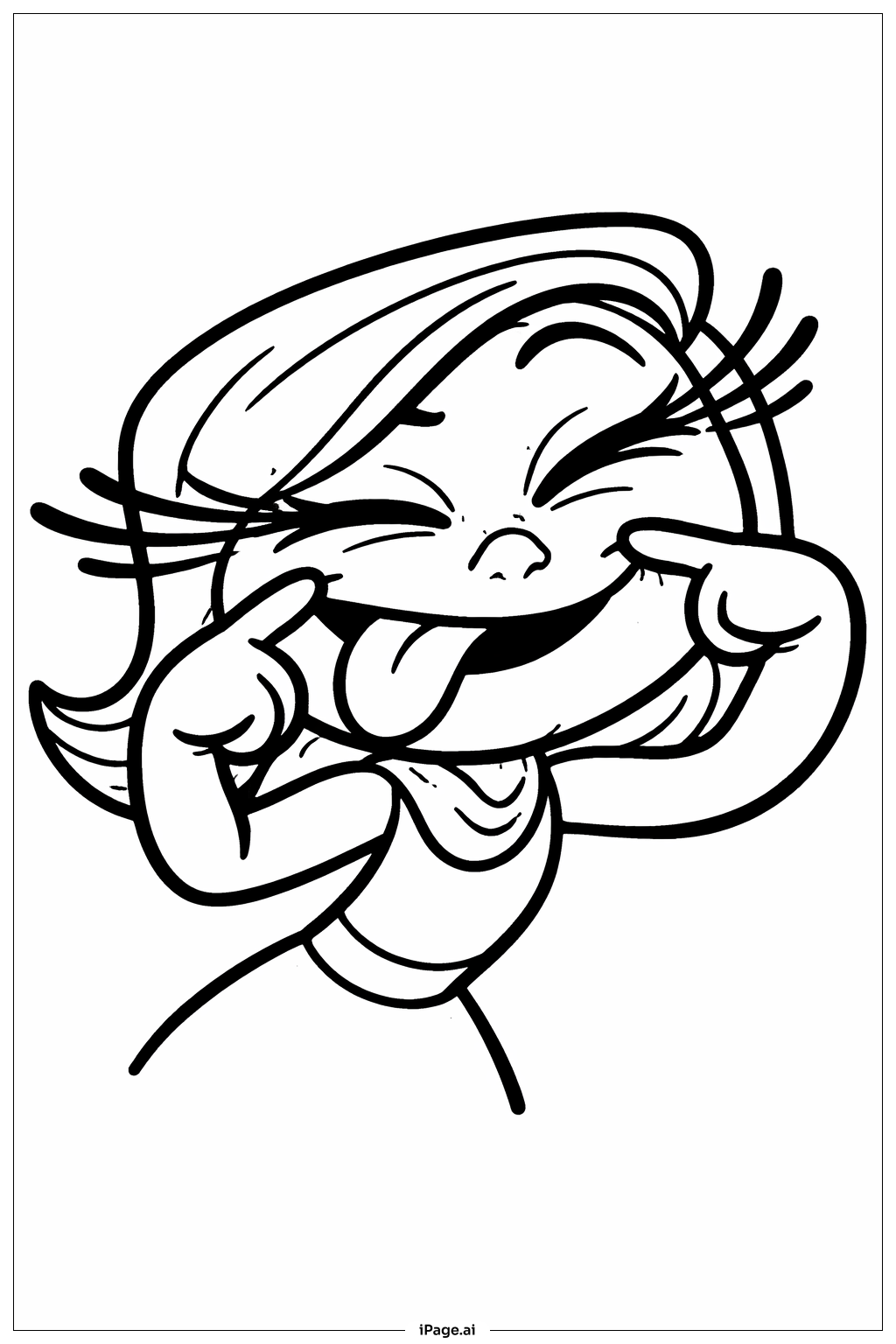 Inside Out 2 Disgust Funny Face Coloring Page (Free PDF&PNG Printable)