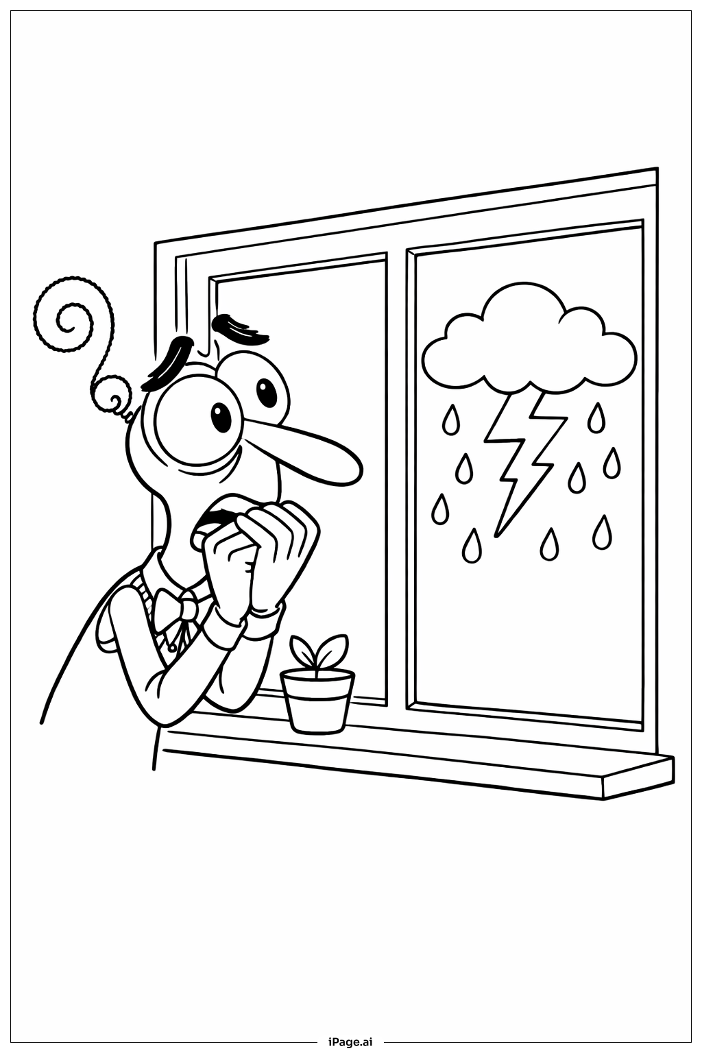 Inside Out 2 Fear Hide Coloring Page (Free PDF&PNG Printable)