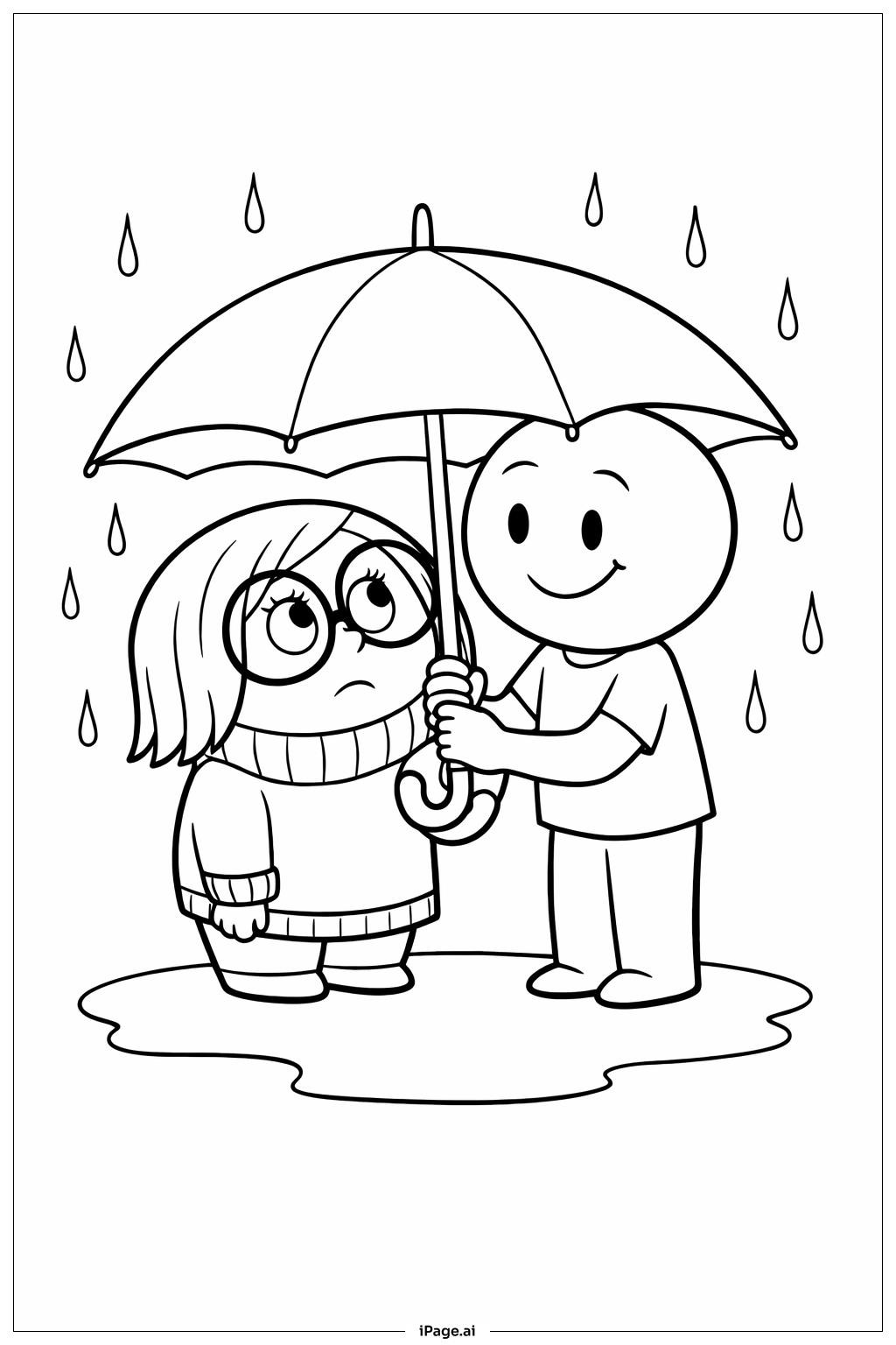 Inside Out 2 Fear Hide Coloring Page (Free PDF&PNG Printable)