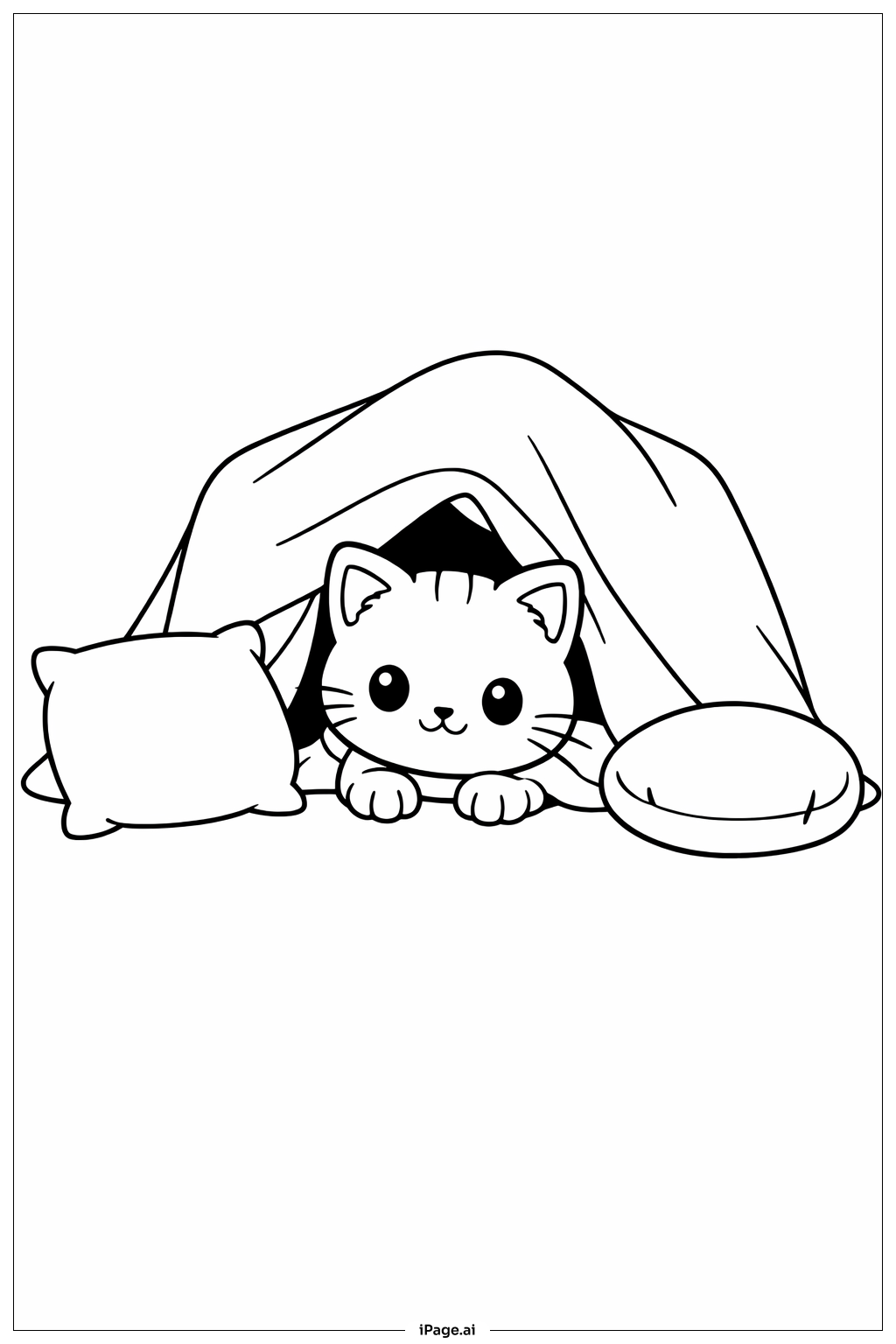 Kitty Cat In Basket Of Flowers Coloring Page (Free PDF&PNG Printable)