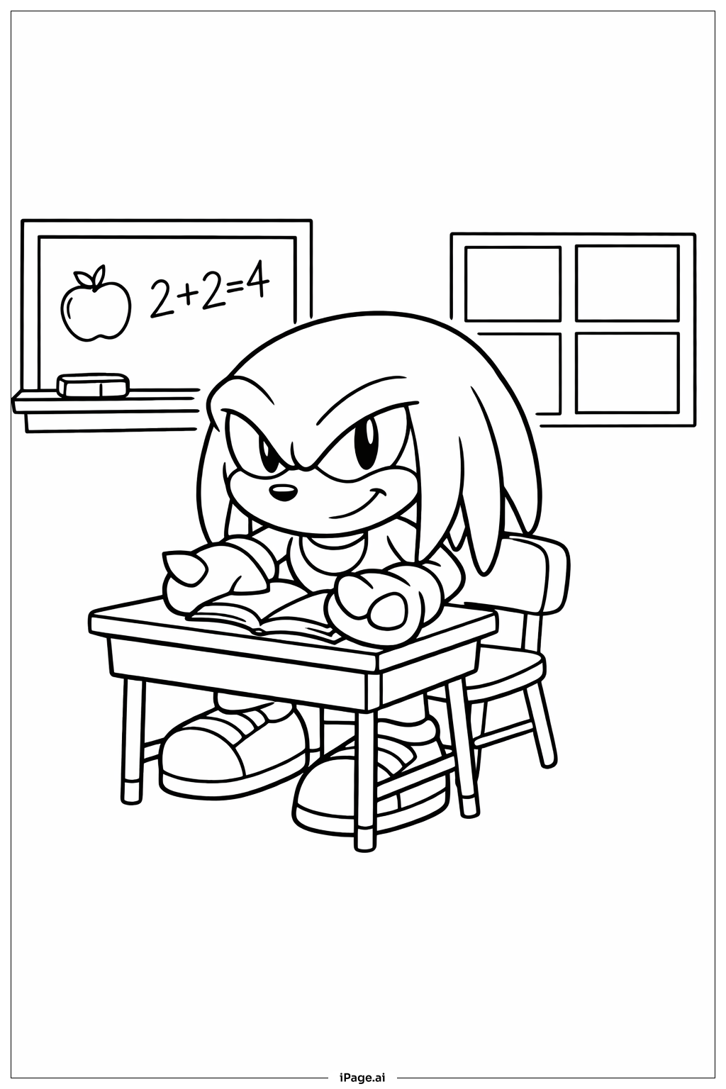 Página para colorear Libro para leer de Knuckles (Descarga gratuita en ...