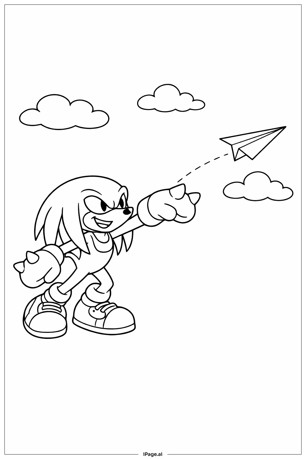 Page de coloriage Pas de marche de Knuckles (PDF & PNG imprimables ...