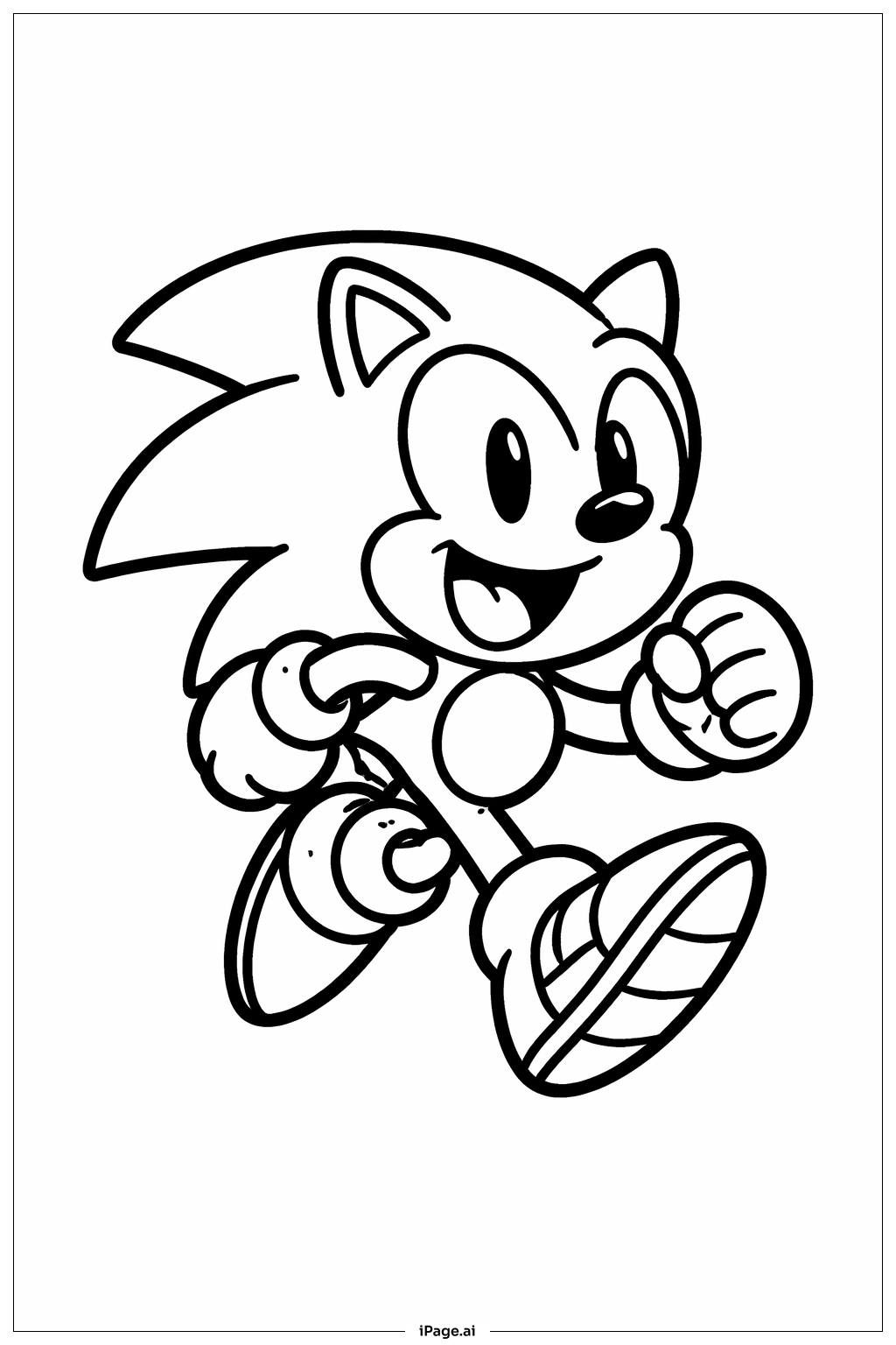 Sonic Happy Run Coloring Page (Free PDF&PNG Printable)
