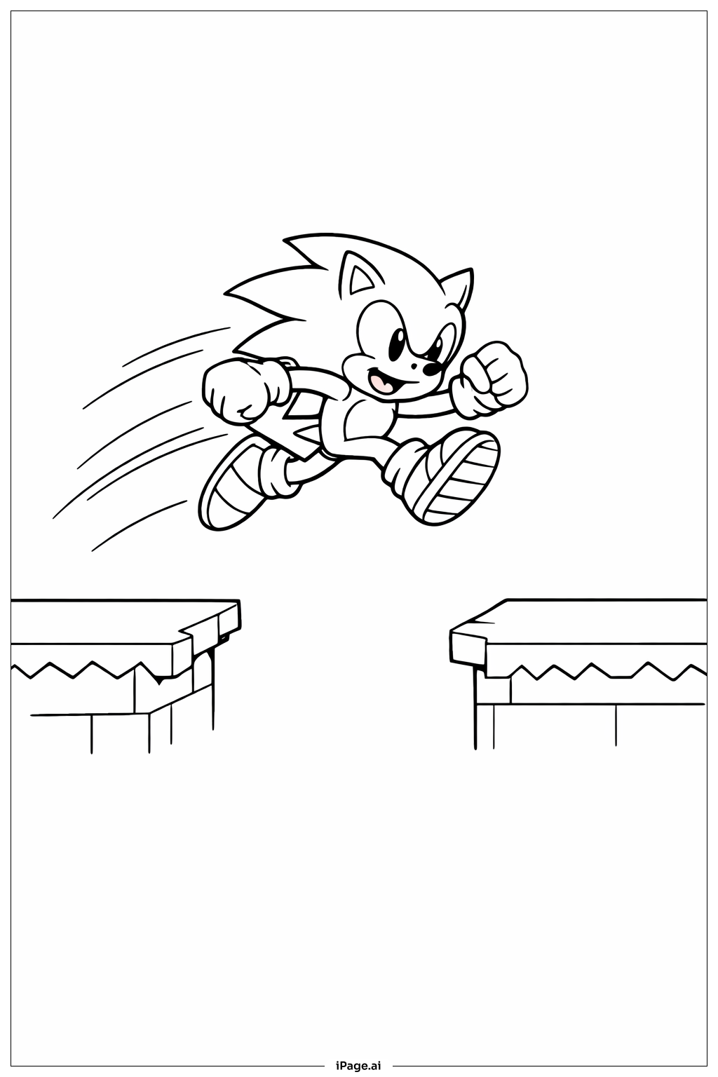 Sonic Happy Run Coloring Page (Free PDF&PNG Printable)