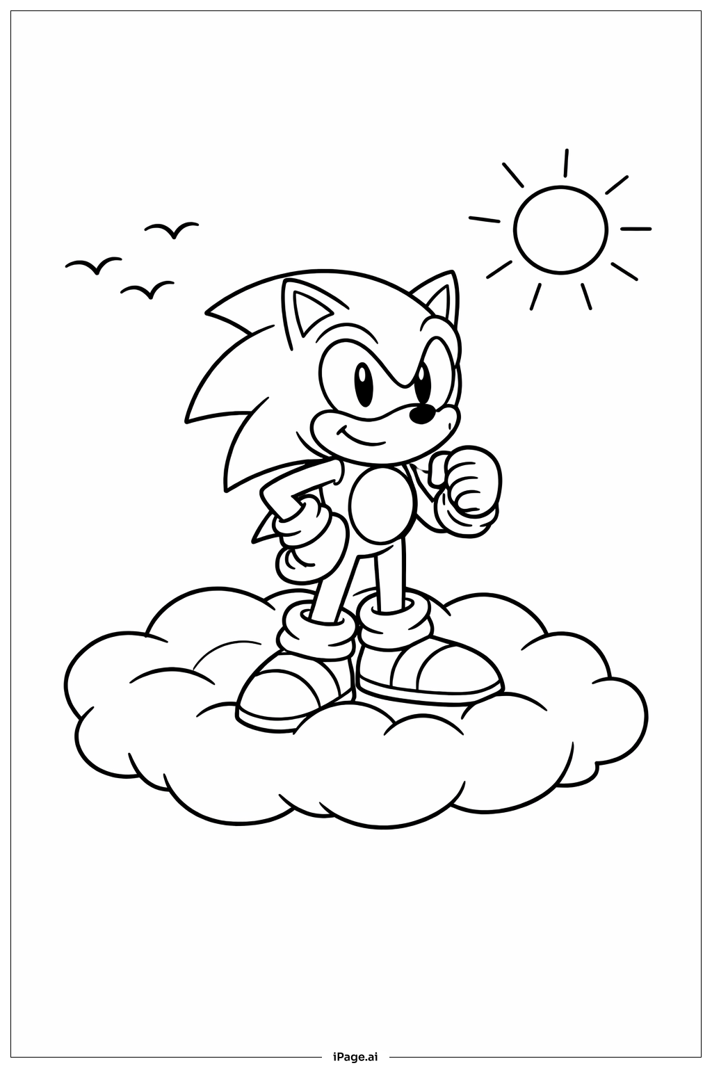 Sonic fängt den Ring Ausmalbild (Kostenloses PDF & PNG zum Ausdrucken)